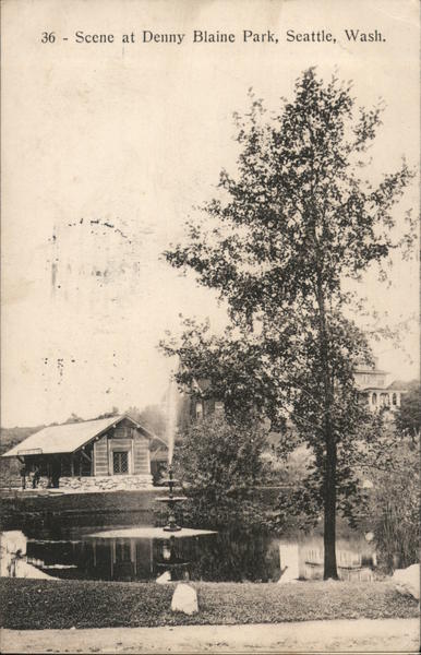 Scene at Denny Blaine Park Seattle, WA Postcard