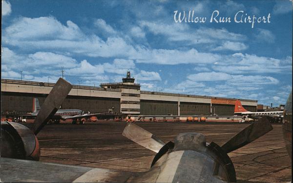 Willow Run Airport Detroit, MI Postcard