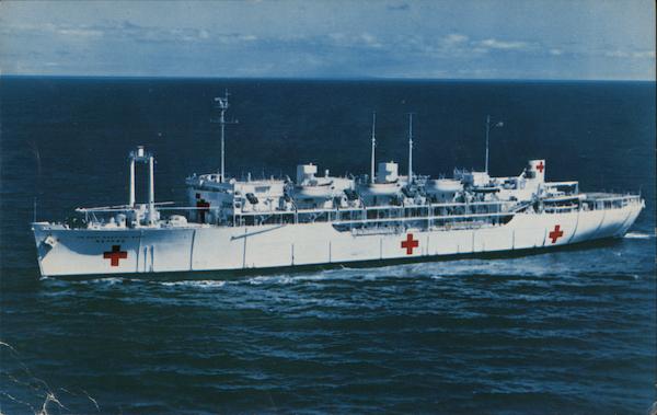 U.S.S. Repose (AH-16) Boats, Ships Postcard