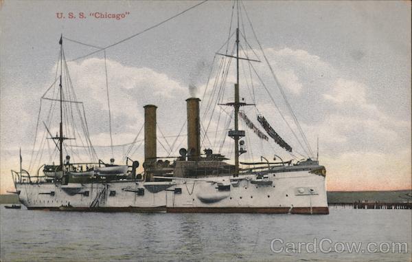 USS Chicago Ships Postcard