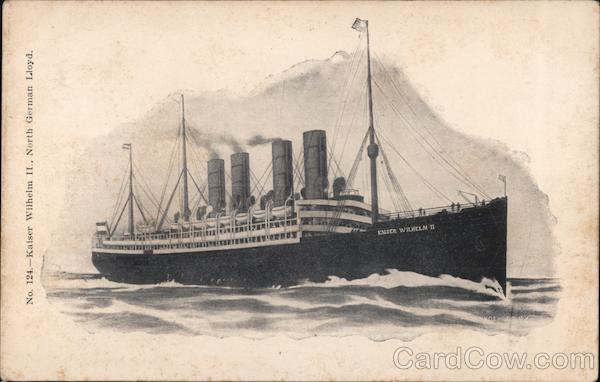 SS Kaiser Wilhelm II Boats, Ships Postcard