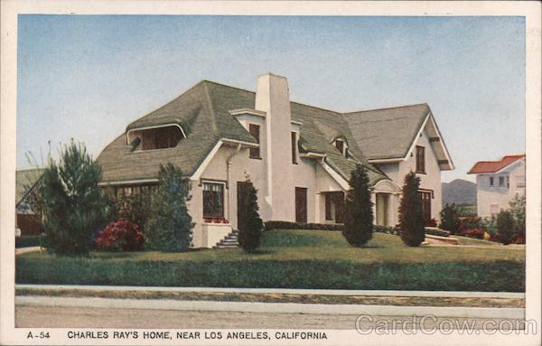 Charles Ray's Home Los Angeles, CA Postcard