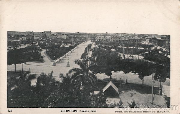 Colon Park Havana, Cuba Postcard