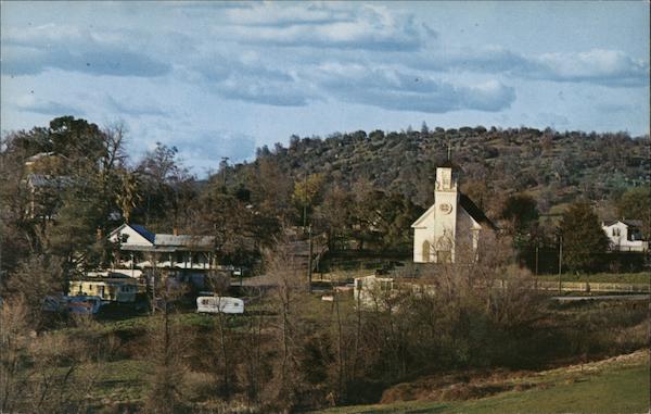 Smartville - Church, Post office and store Smartsville, CA Postcard