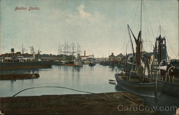 Boston Docks Massachusetts Postcard