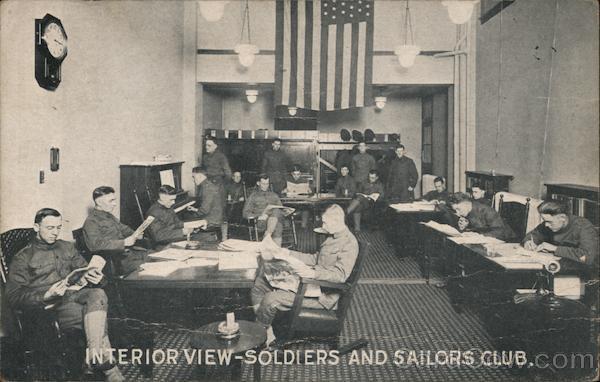 Interior View - Soldiers and Sailors Club St. Louis, MO Postcard Interior View - Soldiers and Sailors Club St. Louis, MO Postcard