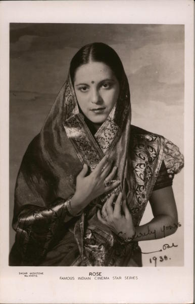 Rose Famous Indian Cinema Star Series Actresses Postcard