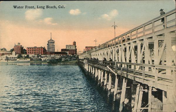 Water Front Long Beach, CA Postcard