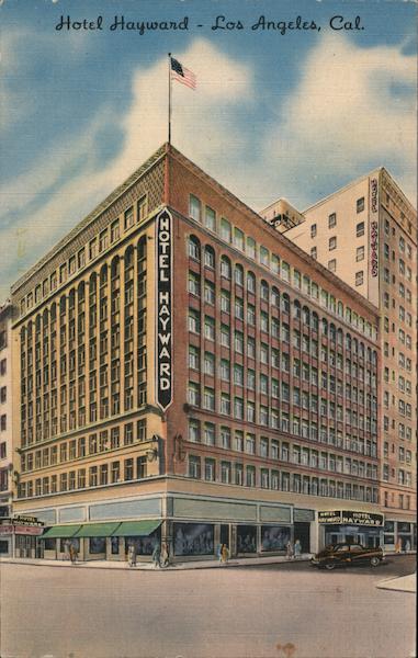 Hotel Hayward- 6th and Spring Streets Los Angeles, CA Postcard