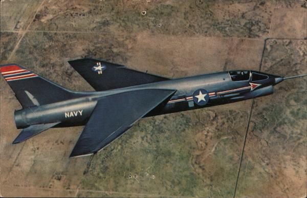The U.S. Navy Supersonic F8U "Crusader" Postcard