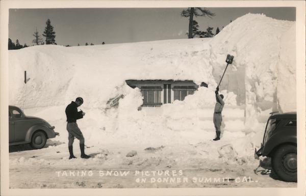 Taking Snow Pictures on Donner Summit Truckee, CA Postcard