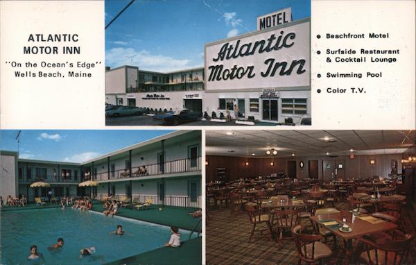 Atlantic Motor Inn Wells Beach, ME Postcard