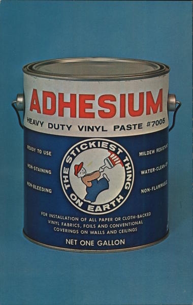 Adhesium Heavy Duty Vinyl Paste ad Advertising Postcard