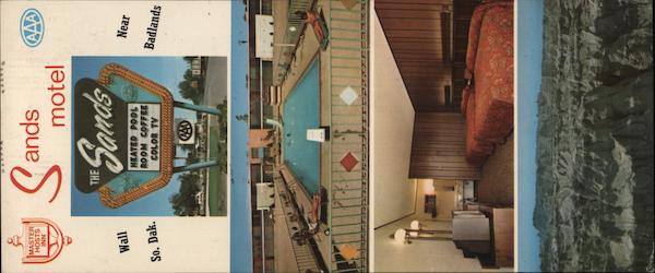 Sands Motel Wall, SD Large Format Postcard