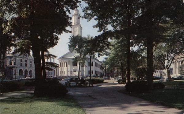 Court Square and First Congregational Church Springfield, MA Postcard