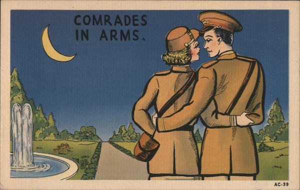 Comrades in Arms Comic Postcard