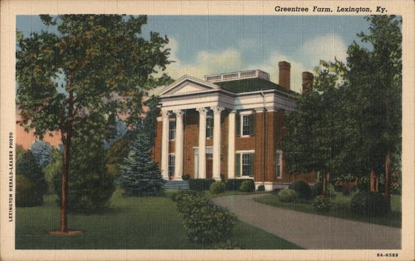 Greentree Farm Lexington, KY Postcard