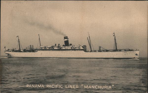 S.S. Manchuria, Panama Pacific Line Steamers Postcard