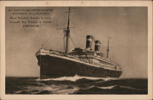 Royal Netherlands Steamship Co. S. S. "Simon Bolivar" Steamers Postcard