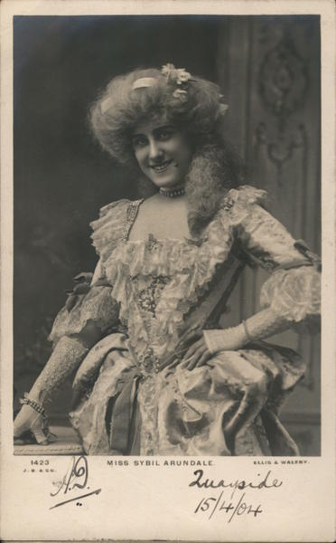 Miss Sybil Arundale Actresses Postcard