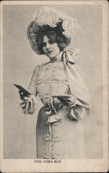 Miss Edna May Actresses Postcard