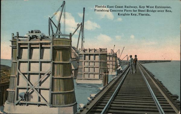 Florida East Coast Railway, Key West Extension, Finishing Concrete ...