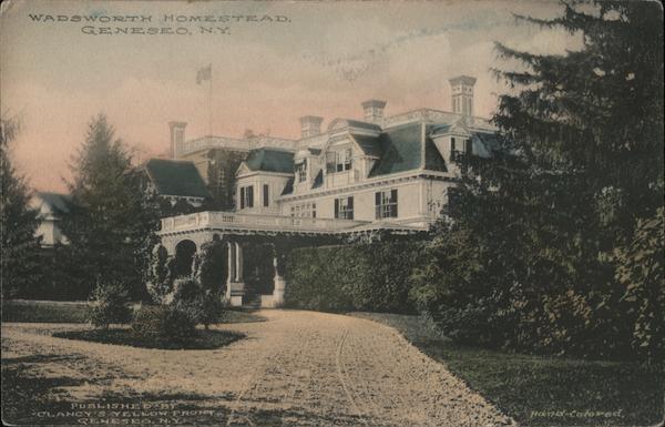Wadsworth Homestead Geneseo, NY Postcard