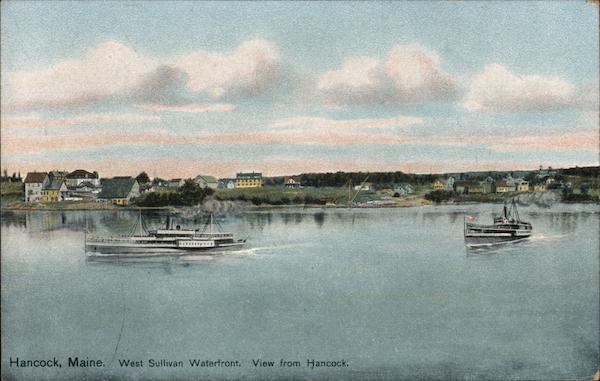 West Sullivan Waterfront Hancock, ME Postcard