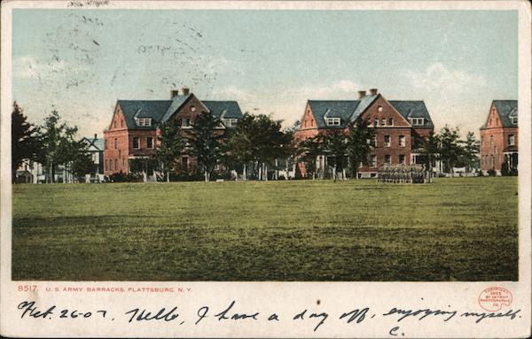 U.S. Army Barracks Plattsburgh, NY Postcard