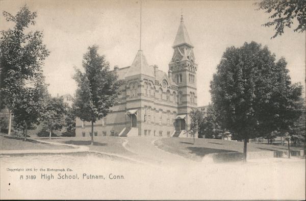 High School Putnam, CT Postcard
