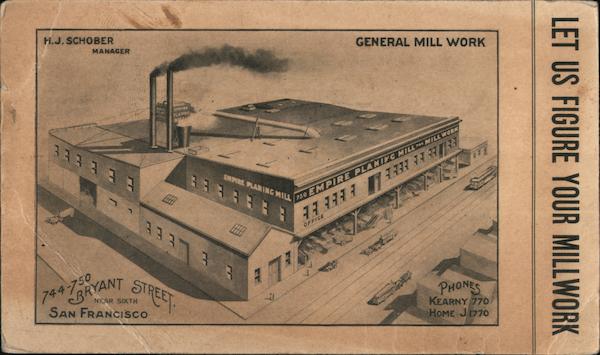 General Millwork "Let us figure your millwork" San Francisco, CA Postcard