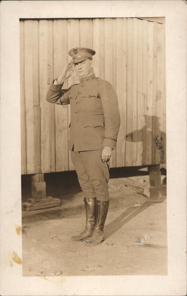 Soldier saluting Military Postcard