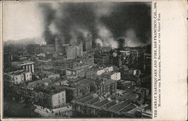 The Great Earthquake and Fire, 1906 San Francisco, CA Postcard