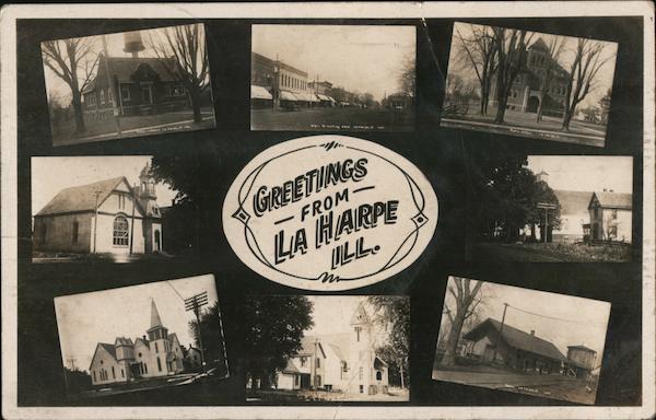 Greetings from La Harpe Illinois Postcard