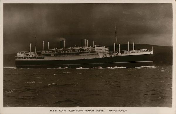 N.Z.S. Co.'s 17,000 Tons Motor Vessel "Rangitane" Boats, Ships Postcard