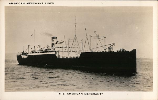 American Merchant Lines - "S.S. American Merchant" Steamers Postcard