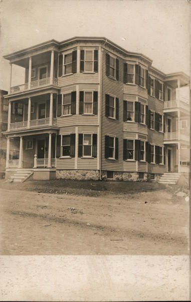 Triple Decker House Buildings Postcard