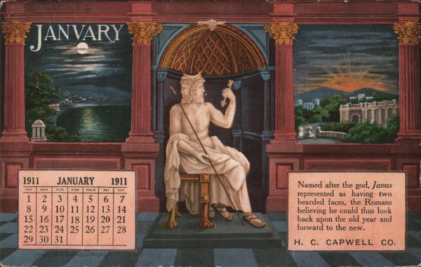 January: Named after the god, Janus Calendars Postcard