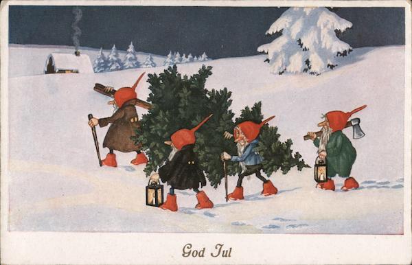 God Jul Christmas Postcard
