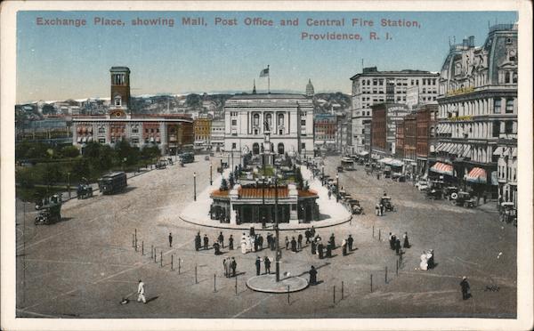Exchange Place, Showing Mall, Post Office and Central Fire Station ...