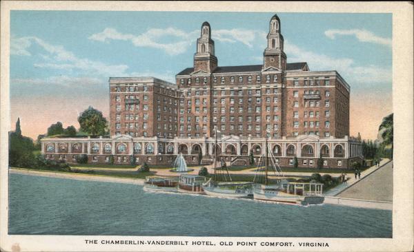 Chamberlin-Vanderbilt Hotel Old Point Comfort, VA Postcard