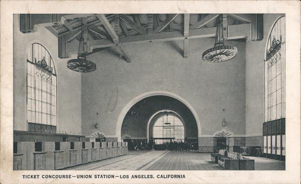 Ticket Concourse - Union Station Los Angeles, CA Postcard