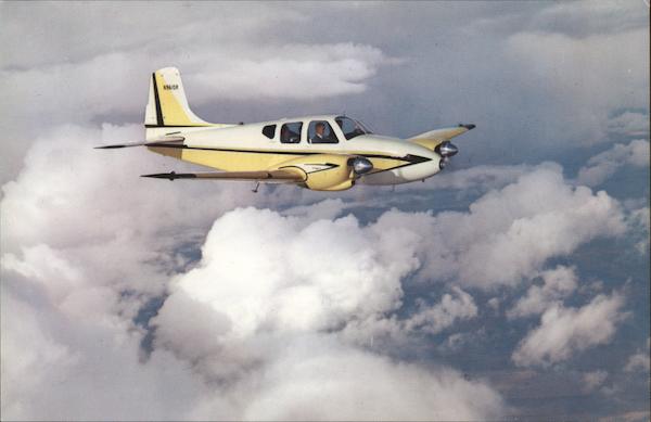 The 1960 Beechcraft Model B95 Travel Air Aircraft Postcard