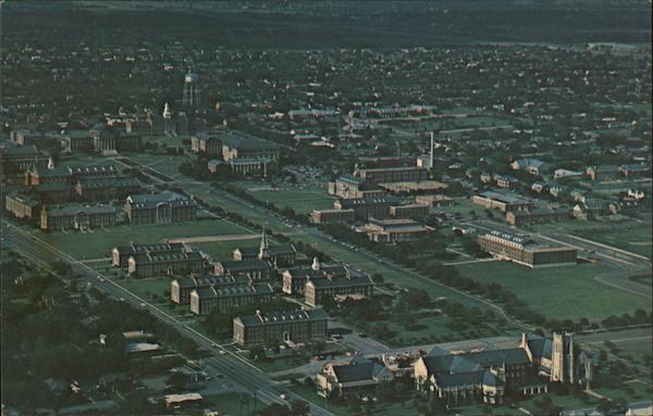 Aerial view of the Southern Methodist University with the world's ...