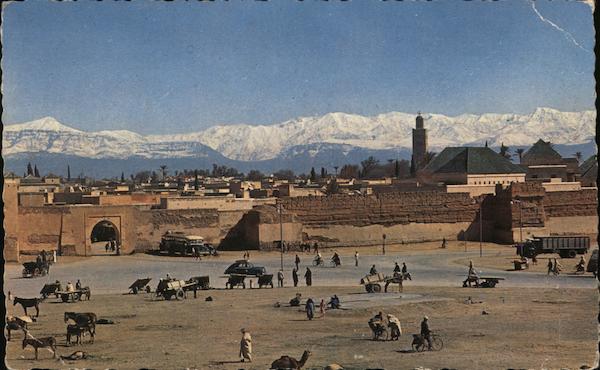 Marrakech (Marrakesh) Panoramic Photo Morocco Africa Postcard