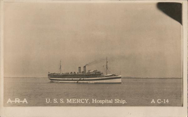 USS Mercy, hospital ship Boats, Ships Postcard