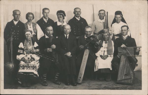 Group in Traditional Estonian Costume with Musical Instruments Tallinn ...