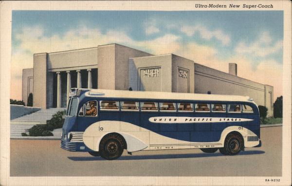 Ulta-Modern New Super-Coach Buses Postcard
