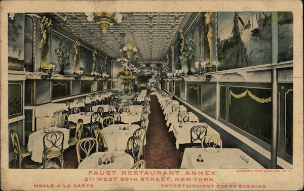 Faust Restaurant Annex New York, NY Postcard