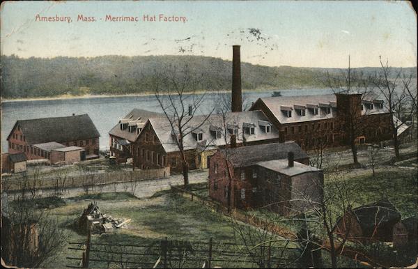 Merrimac Hat Factory Amesbury, MA Postcard
